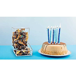 SimplyImagine Acrylic Candy Dispenser Bin with 2 Lids for Bulk Candy Storage - Bubble Gum, Lollipops, Chocolate and More Snacks - For Home, Desktop, Tabletop or Wall Mount Use