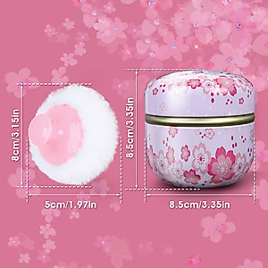 Molain Powder Case with Powder Puff for Body Baby After-Bath Powder Puff Kit Body Powder Puff and Container Dusting Powder Box for Baby&Women (Pink)