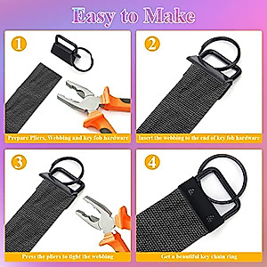 Wiwaplex Key Fob Hardware Set 1 Inch Key Fob Hardware Kit 42Pcs 7 Color Wristlet Keychain Hardware with Key Ring for Wristlet Keychain, Key Lanyard and Key Chain Making Hardware Supplies