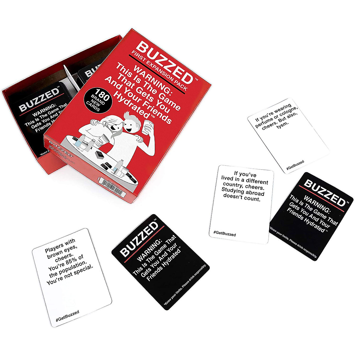 Buzzed Expansion Pack #1 - The Drinking Game That Will Get You & Your Friends Tipsy - Pool Party Games, Summer Party Games