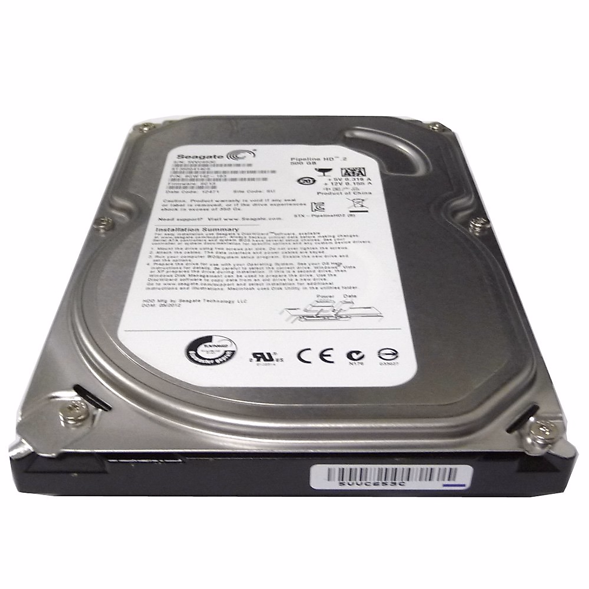 Seagate Pipeline HD ST3500414CS 500GB 5900RPM 16MB Cache SATA II 3.0Gb/s 3.5in Internal Hard Drive (PC, RAID, NAS, CCTV DVR) [Renewed] -w/1 Year Warrany