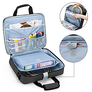 LUXJA Embroidery Project Bag, Embroidery Kits Storage Bag (Bag Only), Black