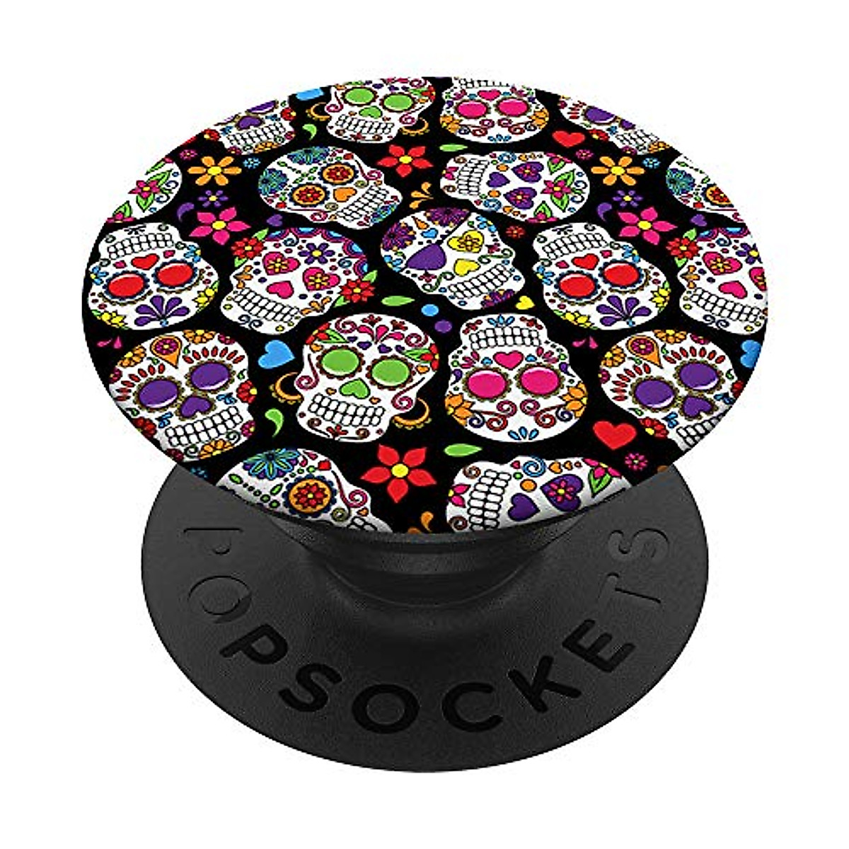 Sugar Skull Day Of The Dead Colorful Flower Halloween PopSockets Swappable PopGrip
