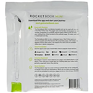 Rocketbook Smart Reusable Notebook - Dot-Grid Eco-Friendly Notebook- Deep Space Gray Cover, Mini Size (3.5" x 5.5") & Pen/Pencil Holder (Pen Station)