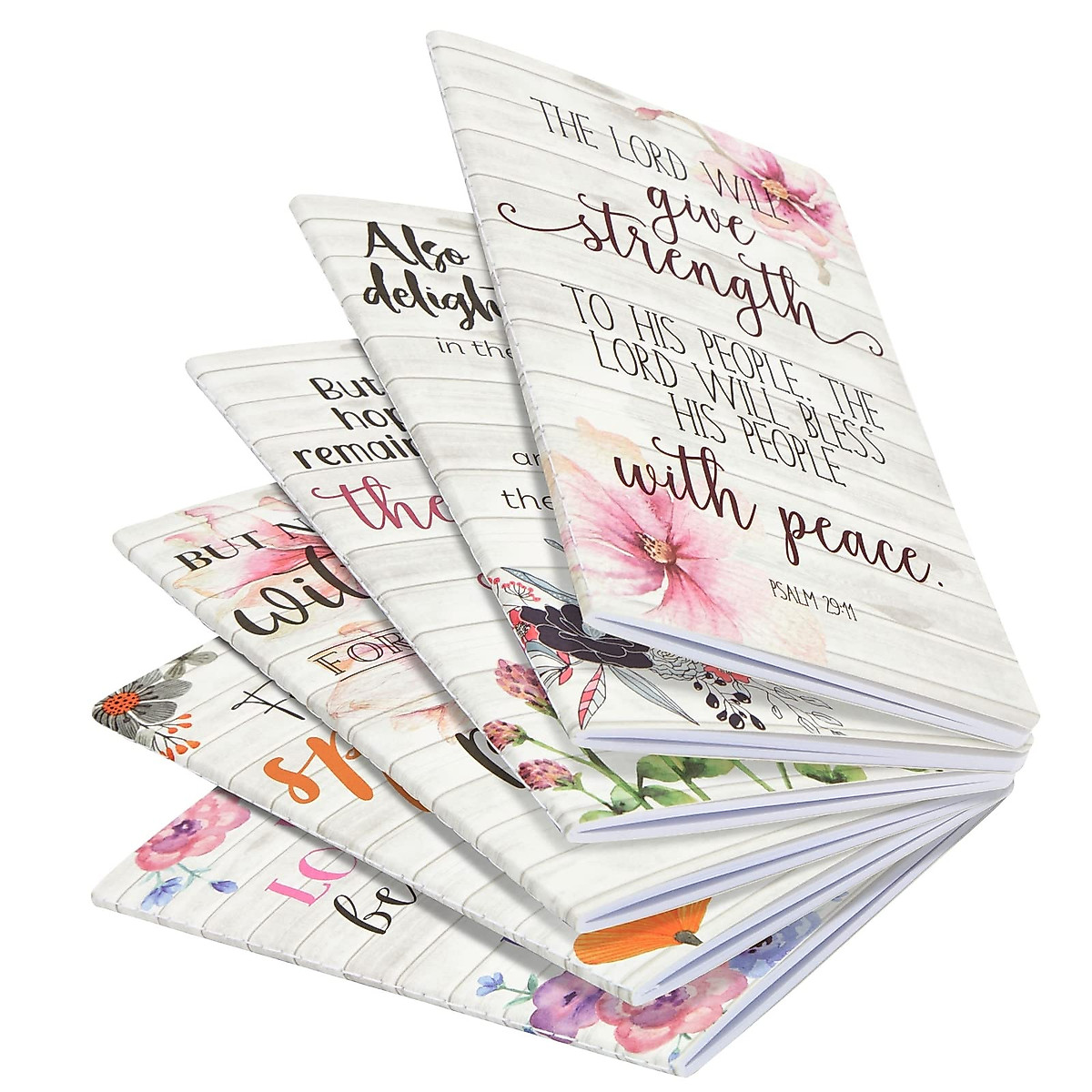 6 Pack Floral Daily Prayer Journal for Notebook, Bible Study, Inspirational Christian Gifts for Women (80 Pages, 5x8 In)