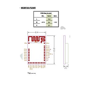MDBT50-P256R Nordic nRF52820 Module (18 GPIO) PCB Antenna Bluetooth Zigbee Thread Module BT5.2 FCC IC CE MIC Telec KC SRRC RCM NCC