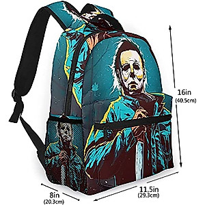 Mi-Cha-El_Myers Horror Movies Backpack Large Capacity Unisex Multifunctional Fashion SchoolBag For Teen Boys Girls