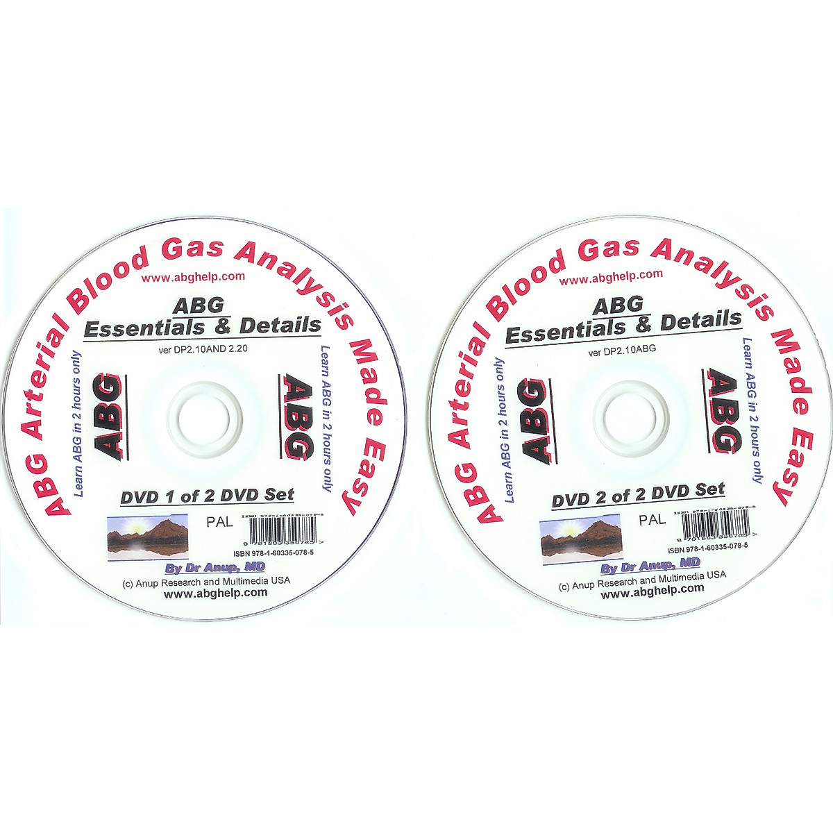 ABG Blood Gas DVD Set of 2 DVDs - Essentials and Details of ABG DP1.10 and DP2.10 PAL