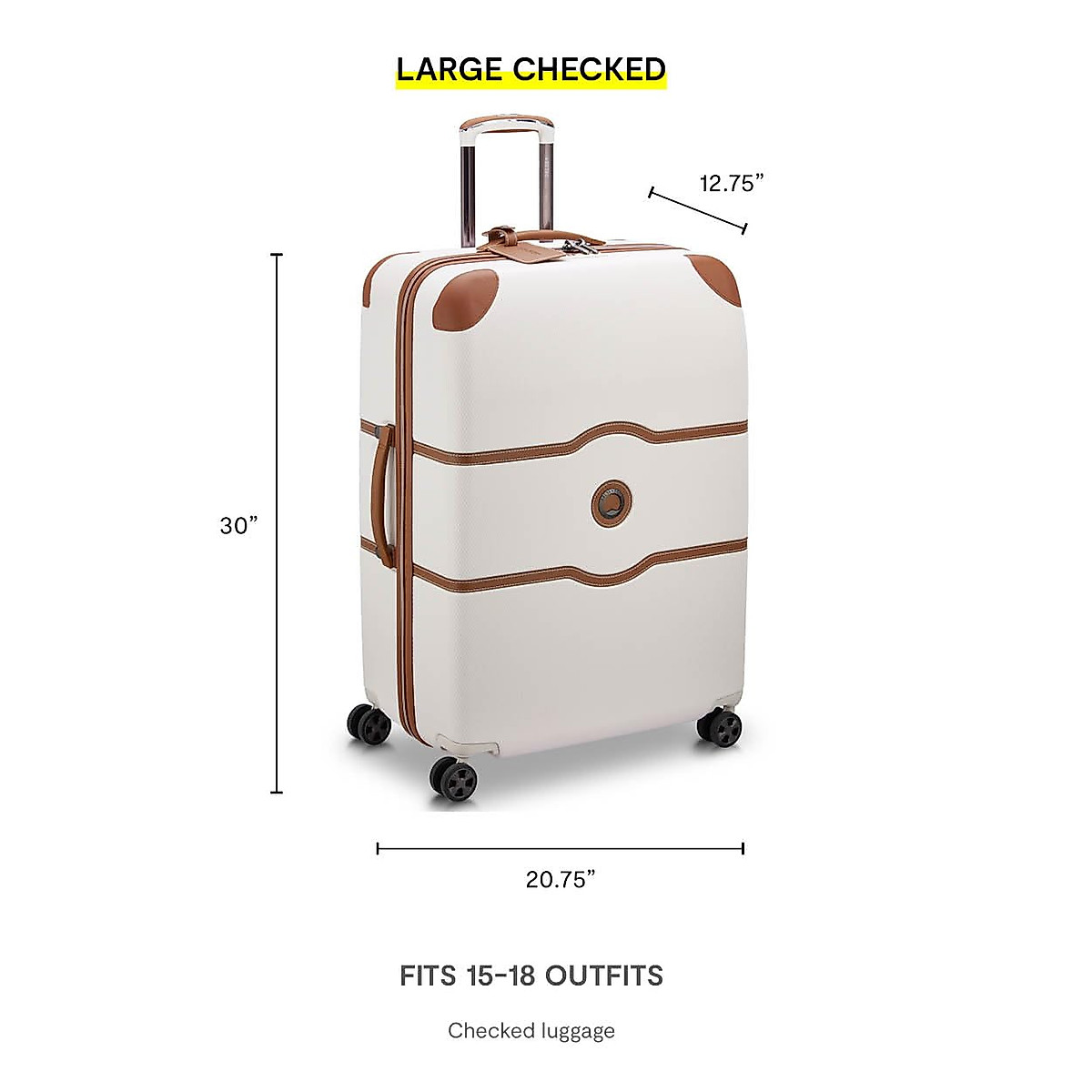 DELSEY PARIS Chatelet Air 2.0 Hardside Luggage with Spinner Wheels, Angora, 2 Piece Set, (20/28)
