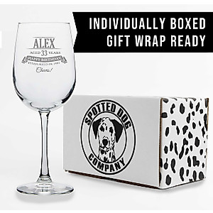 Personalized Etched 16oz Stemmed Wine Glass, Happy Birthday Gifts for Women, Customized Engraved Wine Gift Ideas for 40th Birthday, Unique Custom Gifts for Mom Sister Bday, Regalos Cumpleaños, Chloe