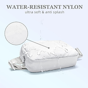 HVJCEZ Belt Bag for Women Men, Fashion Crossbody Fanny Packs Waterproof Mini Waist Bag Bum Bag with Adjustable Strap for Running, Hiking, Walking and Travel White