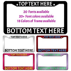 License Plate Frames for Cars, Make Your Own Text Custom License Plate Frame Holder, Message Designs Metal Decorative Customizable Personalized