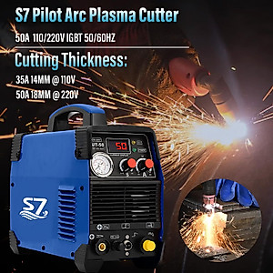 55Amp Non-Touch Pilot ARC Plasma Cutter 110V / 220V Dual Voltage Inverter DC Digital Display IGBT Portable Cutting Machine