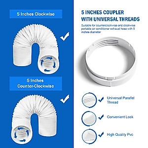 YoleShy Portable Air Conditioner Sliding Door Kit 26 inches - 90 inches Adjustable AC Sliding Door Vent Kit, Extra Long Portable AC Window Kit, for 5.9 inches Exhaust Hose