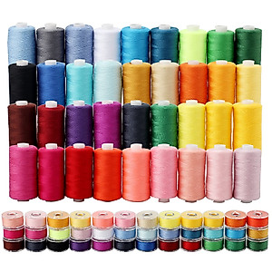 72Pcs Bobbins Sewing Threads Kit 36 Colors 500 Yards Sewing Polyester Thread Spools with 36Pcs Same Color Prewound Bobbins for Hand Sewing DIY Emergency Travel Sewing Machine Use
