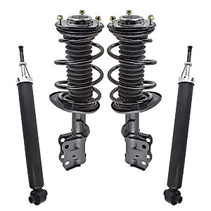 TRQ Front & Rear Quick Complete Loaded Strut Spring Assembly Shock Kit Set 4pc New for 2010-2015 Toyota Prius