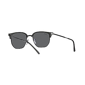 Ray-Ban RB4416 New Clubmaster Square Sunglasses, Green on Black/Dark Grey, 53 mm
