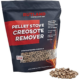 RUTLAND PRODUCTS Pellet Stove Creosote Remover, Chimney & Flue Cleaning Wood Pellets, 4 Pound Bag
