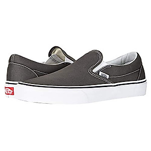 Vans Men's Classic Slip-On Core, Charcoal/White, Size 10.5
