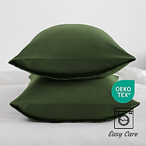 NTBAY King Pillow Cases Set of 2, 2 Pack Brushed Microfiber 20x36 Pillow Cases, Soft, Wrinkle, Fade, Stain Resistant Olive Green Pillow Cases with Envelope Closure, 20x36 Inches, Olive Green