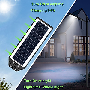 LANGY Upgraded Solar Street Lights 25000 Lumens, 20000mAH Battery, 360 Pcs LED Street Light Solar Powered with Remote Control, Dusk to Dawn Outdoor Security Led Post Street Light