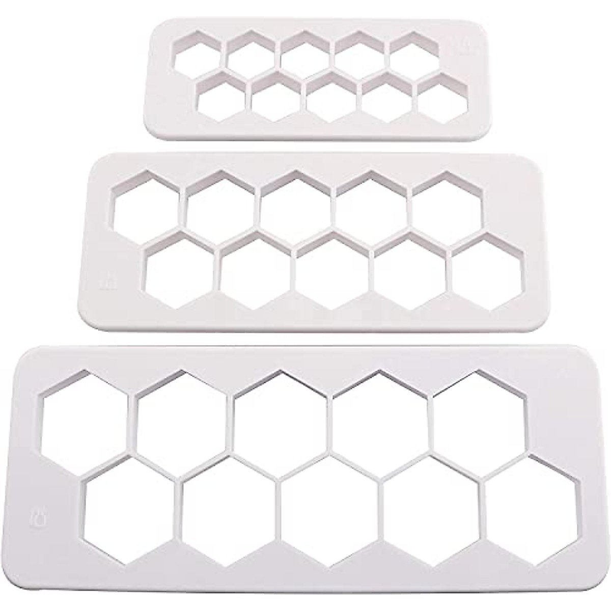 Longdex Hexagon Multi Cutter 3 Sizes White Hexagon Cookie Cutter Football Cake Fondant Cake DIY Decorative Mold