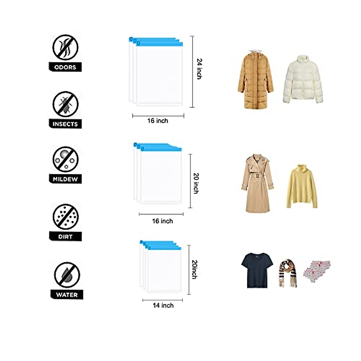 Space Saver Bags Vacuum Storage Bags Compression Travel Packing Bags 10 Packs Roll Up Travel Bags No Vacuum or Pump Needed