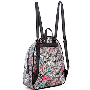 GUESS Women's Stanzler Black Logo Graphic Graffiti Print Backpack