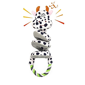 Zcooks Squeaky Dog Toys for Large Dogs, Interactive Tug of War Puppy Toys with Pull Rope, Stuffed Pet Dog Toys with Soft Fabric Suitable Rope Dog Toys for Small, Medium, and Big Dogs