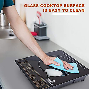 Duxtop 1800W Portable Induction Cooktop, Countertop Burner Included 5.7 Quarts Professional Stainless Steel Cooking Pot with Lid, Heavy Impact-bonded Bottom