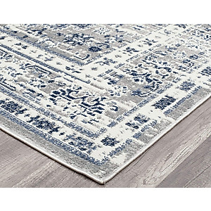 Rugs America Gallagher GL55F Inky Sundara Vintage Transitional Blue Distressed Non-Shedding Living Room Bedroom Dining Home Office Area Rug, 5'3"x7'