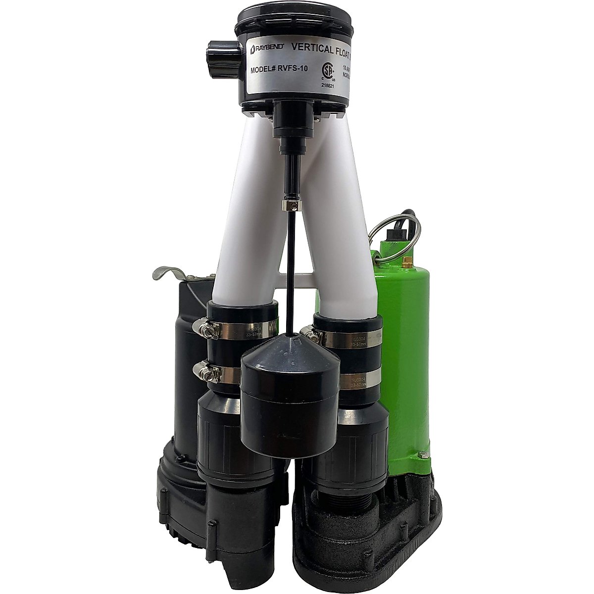 PumpSpy PS2000C Pre-Assembled SmartPump Combination Wi-Fi Connected 1/2HP Primary Sump Pump and 12V Battery Backup Sump Pump with Internet Monitoring & Alerts, Water Alarms for Basements