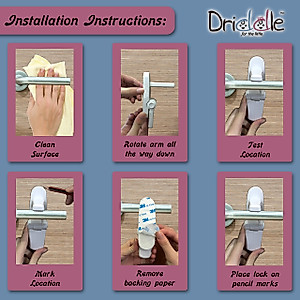 Door Lever Baby Safety Lock - Baby Proofing - Prevent Little Kids from Opening Doors with A Child Proof Door Handle Lock - 3M Adhesive - Driddle