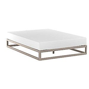 Mellow 9" Metal Platform Bed Frame w/Heavy Duty Steel Slat Mattress Foundation (No Box Spring Needed), Full, Grey