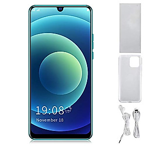 ip12 Pro MAX Unlocked Smartphone for Android 8.1, 6.26in 1+8GB HD Screen Cell Phone Dual Card Dual Standby Smart Phone,Face ID Recognition,2MP+2MP,128GB of Expandable Storage Mobile Phone(Green)