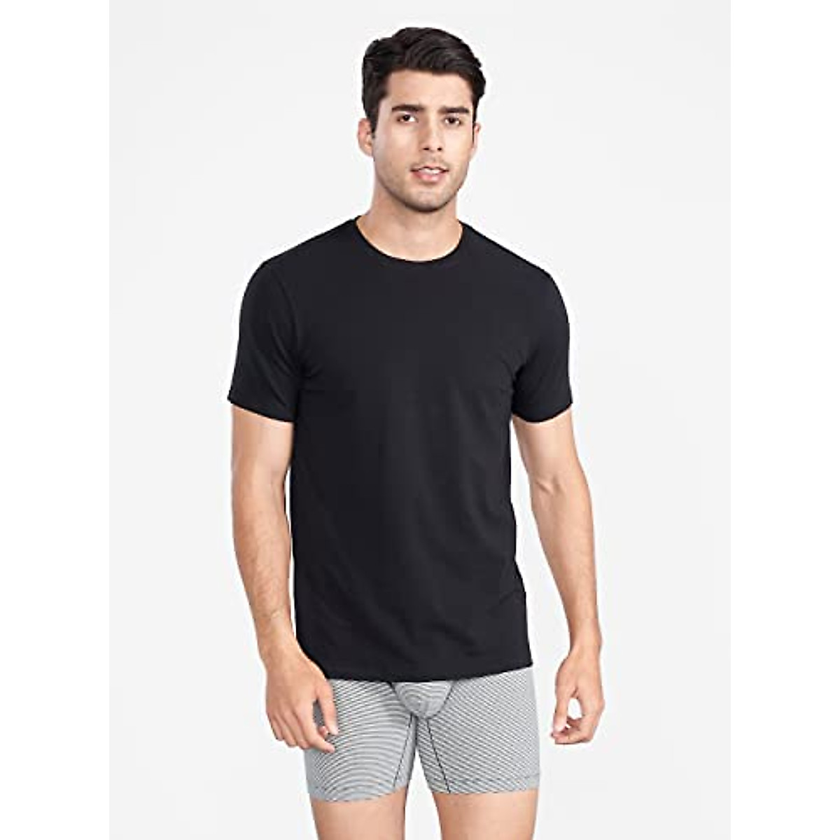 DAVID ARCHY Men's Soft Cotton Undershirts Breathable Comfy Tees Short Sleeve T-Shirts 3 Pack (XL, Black)