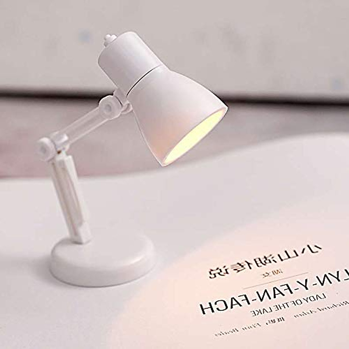 Yiwu Ruizhen Mini Book lamp,Mini Desk Light,Bedroom Small Night lamp, Warm Light,Eye Protection Battery-Operated (3 pcs LR41),Compact Portable lamp,Eye-Caring(White)