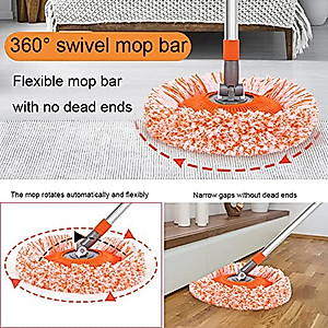 Mops for Floor Cleaning, 360 Rotatable Adjustable Cleaning Mop Lazy Cleaning Mop,Adjustable Length,Mop Soft Wet and Dry Dust Mop Cleaner for Floor Wall Ceiling Windows