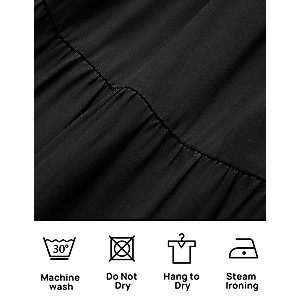 ZESICA Women's 2025 Bohemian Summer Floral Print One Shoulder Sleeveless Smocked Ruffle Tiered Beach Long Midi Dress,Black,Medium