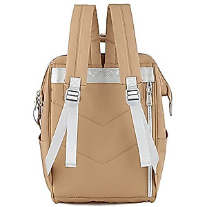 himawari Laptop Backpack for Women&Men Travel With USB Charging Port Large Business Bag Water Resistant College Computer Doctor (1881-Camel, Regular)