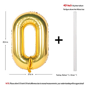 Letter Balloons 40 Inch Giant Jumbo Helium Foil Mylar for Party Decorations Gold O