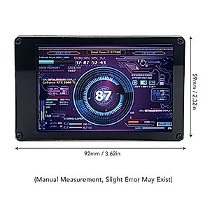 Computer Temp Monitor, Adjustable Brightness 3.5in USB Mini Screen Mini Size Power Saving Customizable for Company (with Motherboard Line)