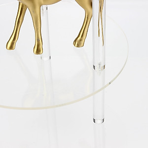 YINSHCO Acrylic Detachable End Table, Round Acrylic Coffee Table, 2 Tier Multifuntional Clear Nightstand End Table for Small Spaces, Detachable Beside Table for Living Room, Bedroom, Study Room, 12"