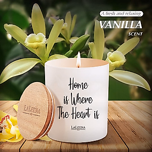 House Warming Gifts for New Home - Housewarming Gifts for New House - Scented House Warming Candle – Glass Jar Candle Gift with 100% Organic Soy Wax & Fragrance Oil – by LaLeena, 14 Oz., Vanilla