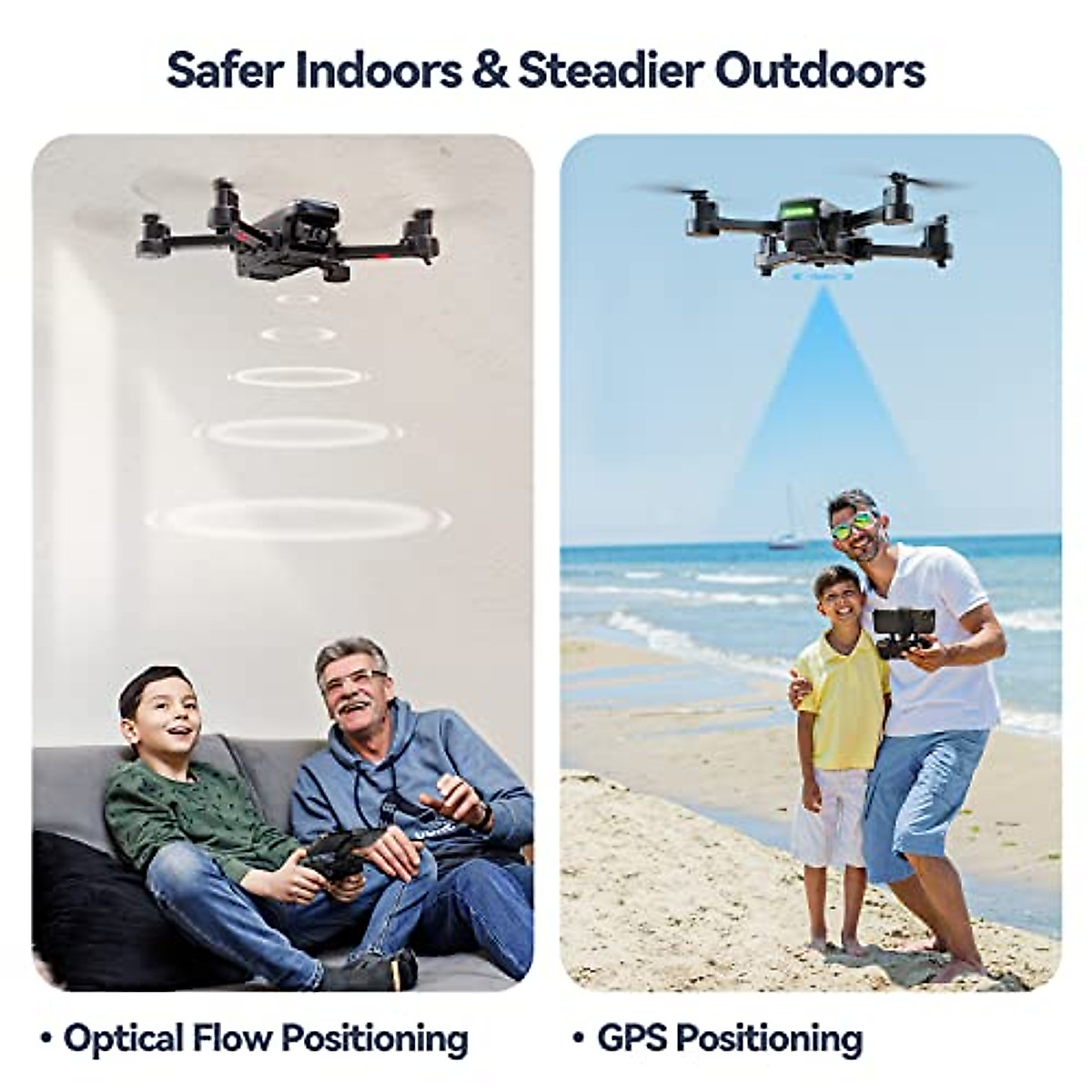 Ruko U11 Drones with Camera for adults, 40 Min Flight Time, 4K UHD Mini FPV Quadcopter with Live Video, Auto Return Home, Follow Me, Tap Fly, Easy for Beginner (2 Batteries and Carrying Case) - Black