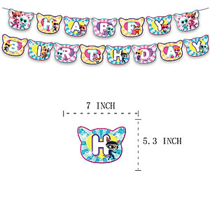 Birthday Party Supplies Super Kitties Includes The Super Kitties Inspired Happy Birthday Banner - Cake Topper - 24 Cupcake Toppers - 16 Balloons