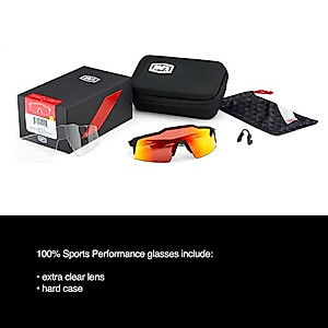 100% S2 Sport Performance Cycling Sunglasses (Soft Tact Black - Smoke Lens)