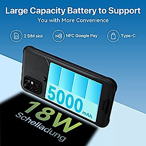 UMIDIGI Bison PRO Rugged Unlocked Smartphones,4GB+128GB Android 11 IP68/IP69K Waterproof Shockproof Phone Helio G80 48MP Camera 6.3" FHD+ 5000mAh Fast Charge Global Version NFC Rugged Smartphone