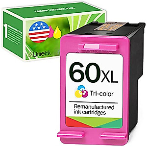 Limeink Remanufactured Ink Cartridge 60XL 60 XL Replacement for HP Envy 100 110 120 Photosmart c4680 c4780 c4795 d110 Deskjet d2680 f2430 f4280 f4440 f4580 f4480 Printer 1 Color