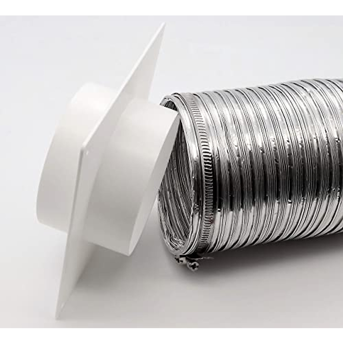 Vent Systems 4" inch Air Vent Duct Connector Flange Straight Ventilation Pipe Plastic Ducting Connector Plate For Cooling Heating Ventilation System HVAC 4" inch - Pack of (1)